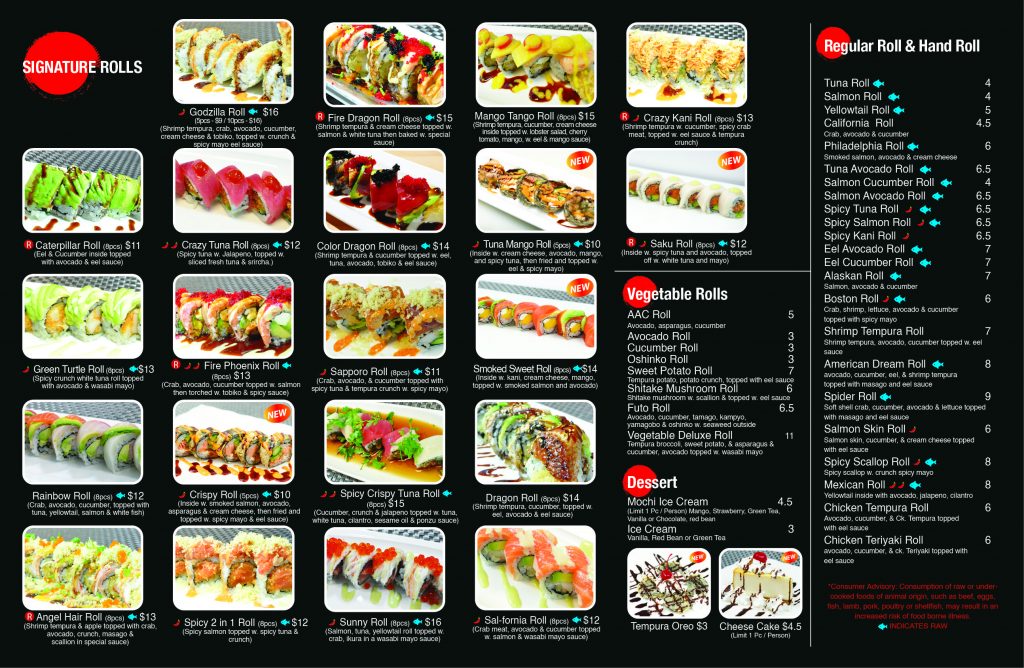 Menu – Sushi Taku