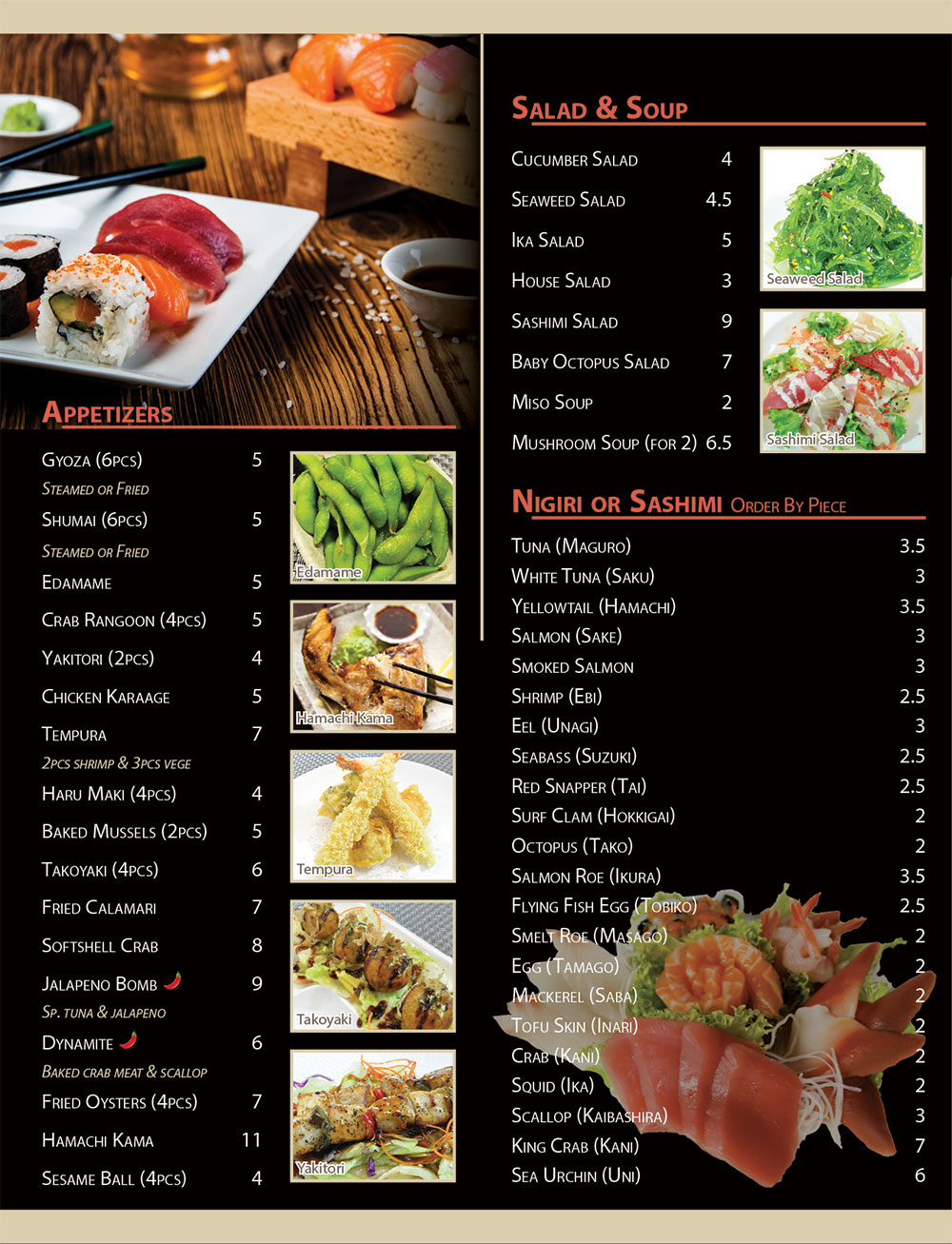 Menu – Sushi Taku